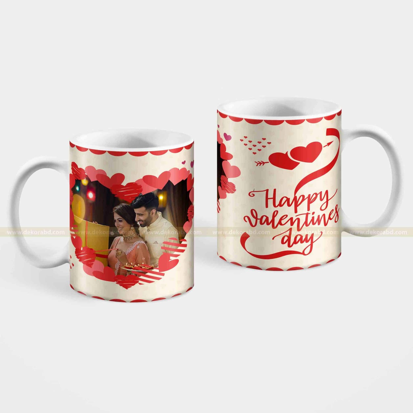 Couple Mug Design With Photo Celebrate Happy Valentine's Day