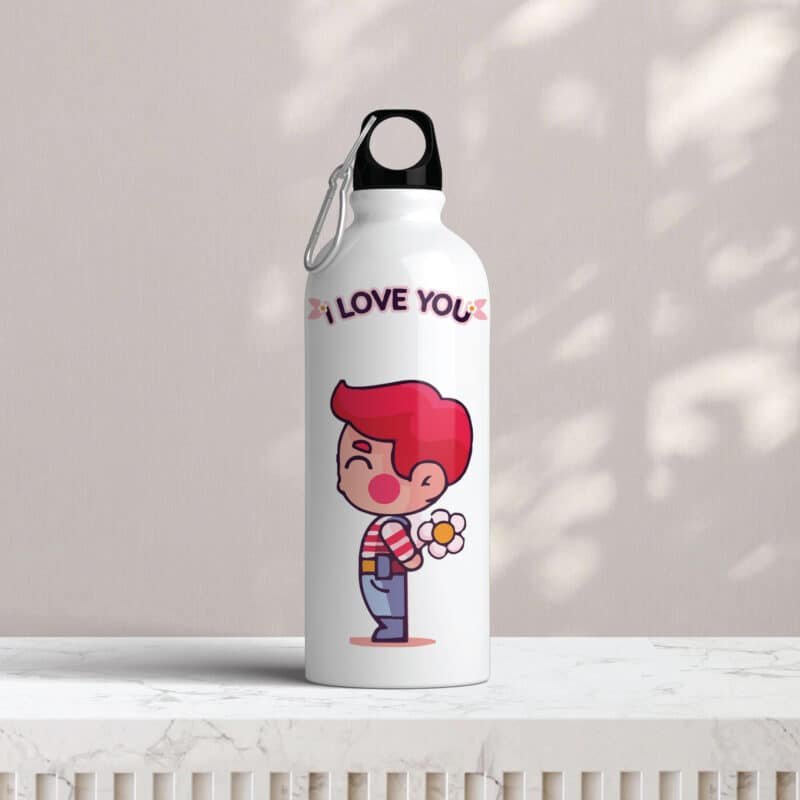 Custom Couple Romantic Love Water Bottle For Gf - Set Of 2